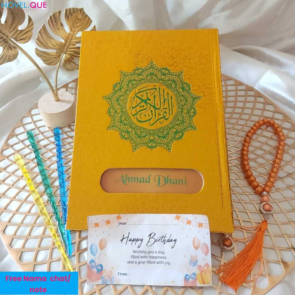Hijau Al-quran Mas GREEN PREMIUM Custom ชื่อการแปล A5 ฟรี Kalam Tasbih ...