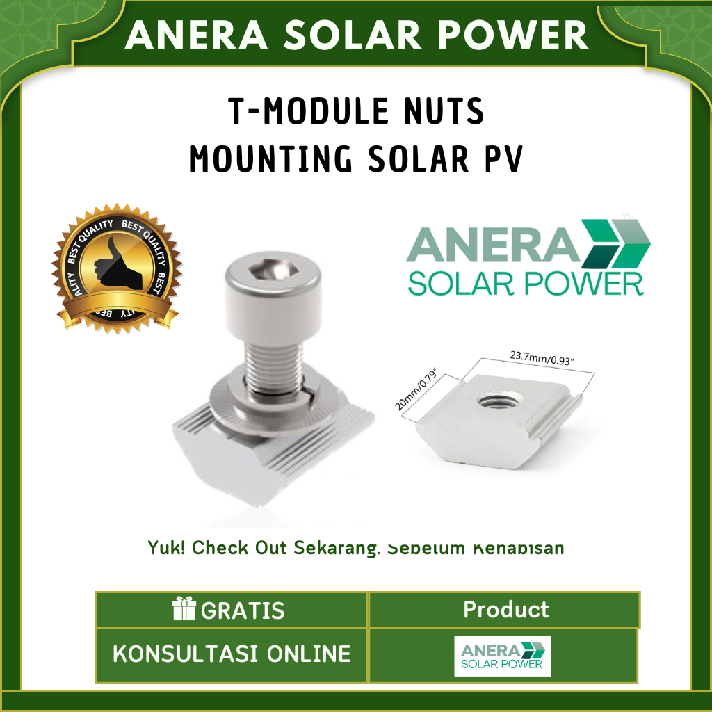 T-module Nuts Bolt Mounting Solar Pv Solar Panel Rell Solar Panel ...