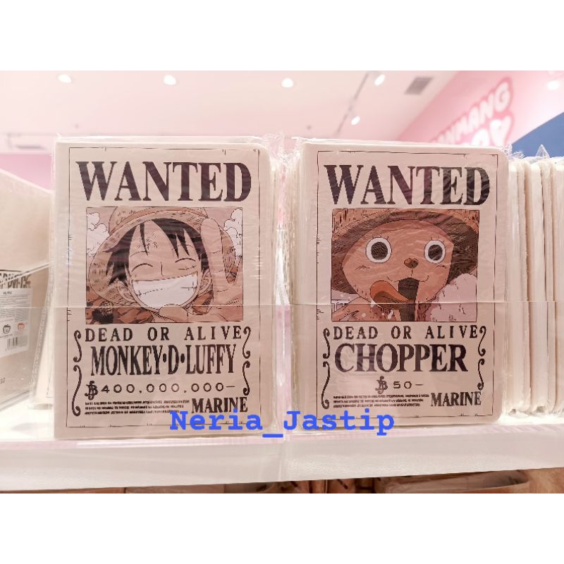 Miniso x One Piece Luffy Chopper Wanted Bounty Notebook Line Notebook ...