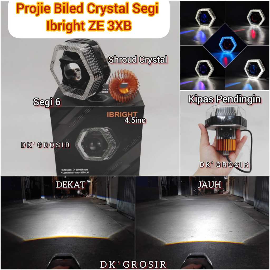 Putih Ibright ZE 3XB - Projie Bilined Crystal 6 ด้านสูงต่ําสีขาวติดตั้ง ...