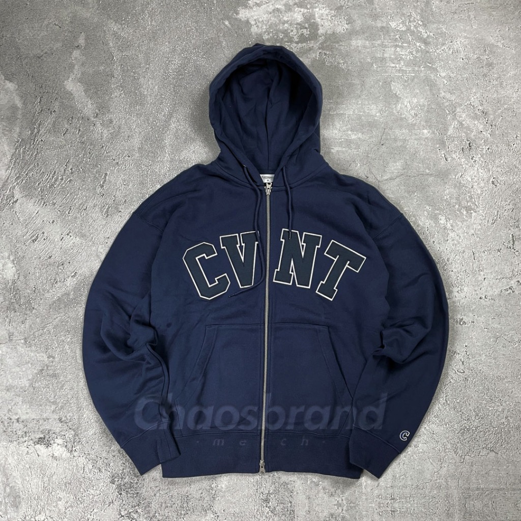 Cvrnt Overfit CVNT HOODIE Zip Up - สีกรมท่า - ไซส์ MEDIUM - HOODIE ...