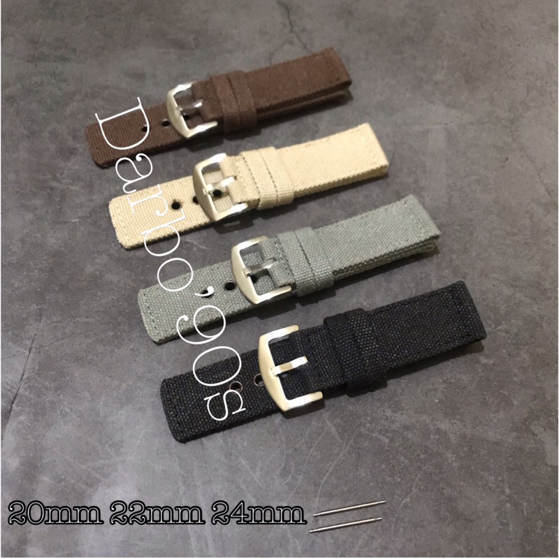 Canvas JEANS WATCH Strap 20mm 22mm 24mm CANVAS Jean Strap | Shopee Thailand
