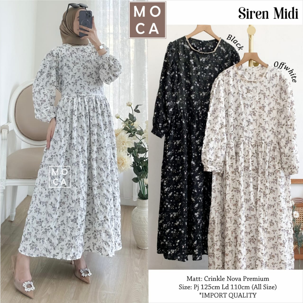 Midi DRESS SIREN LD 110 โดย MOCA MIDI ชุดเดรส สีชมพู | Shopee Thailand
