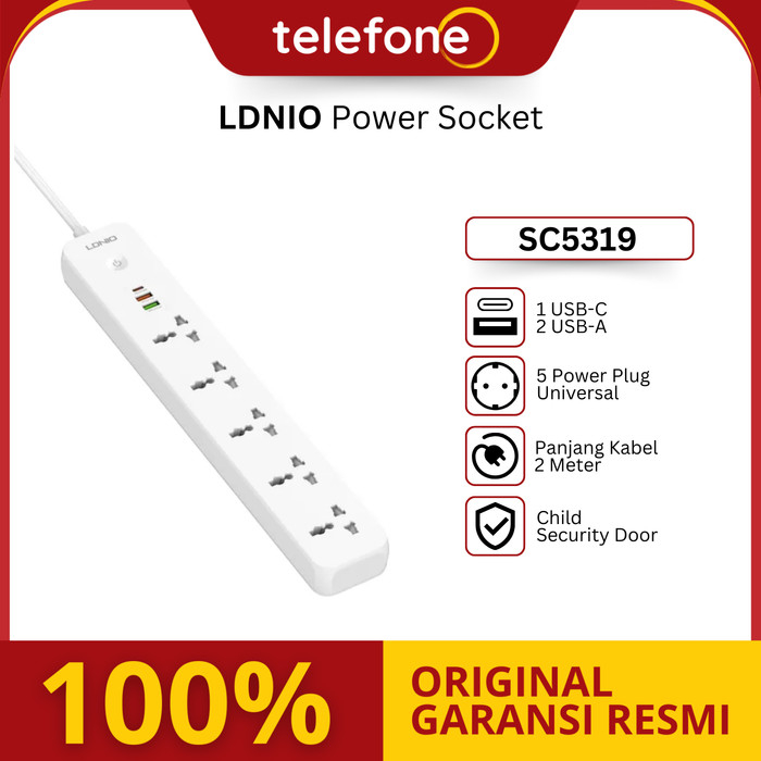 Ldnio Power Socket Defender Series 5 Socket 3 พอร์ต USB SC5319 | Shopee ...