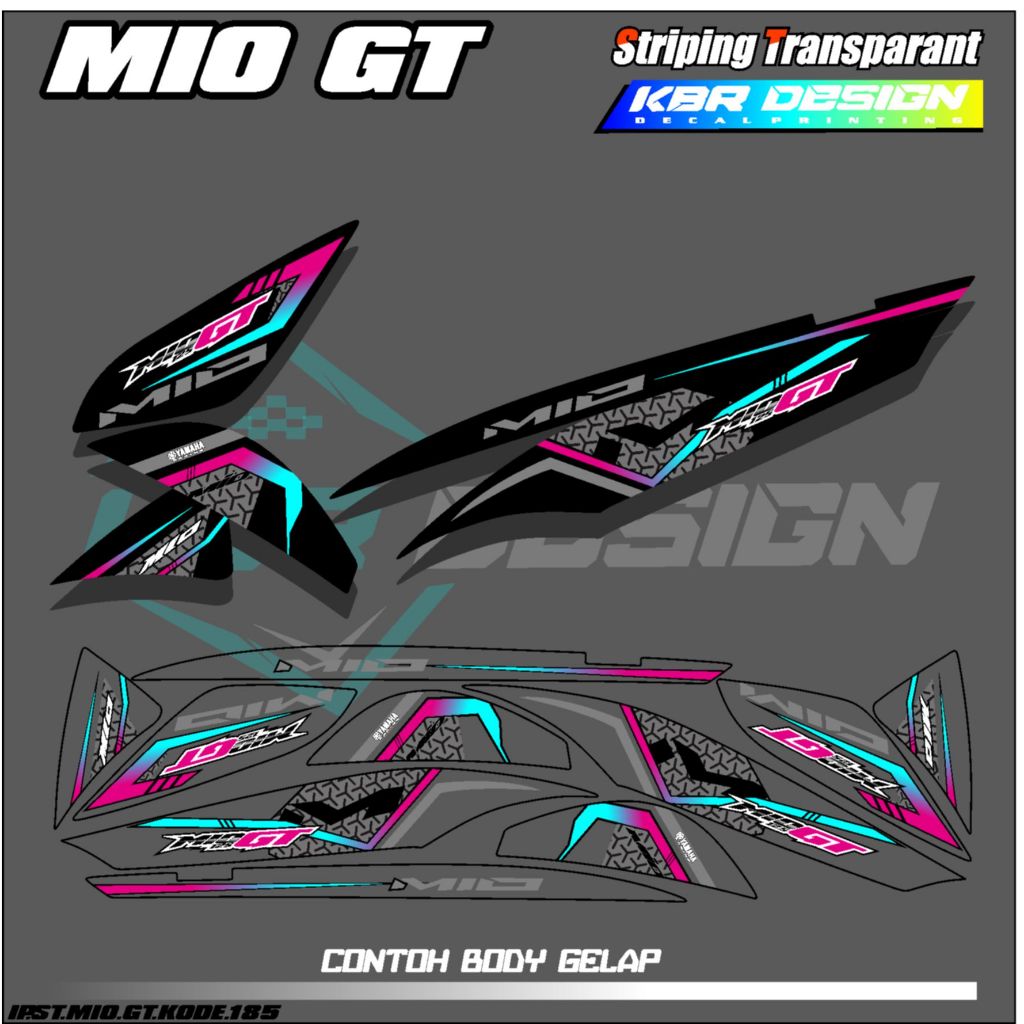 Mio GT Motorcycle STRIPING Sticker YAMAHA MIO GT Sticker LIST Chart ...
