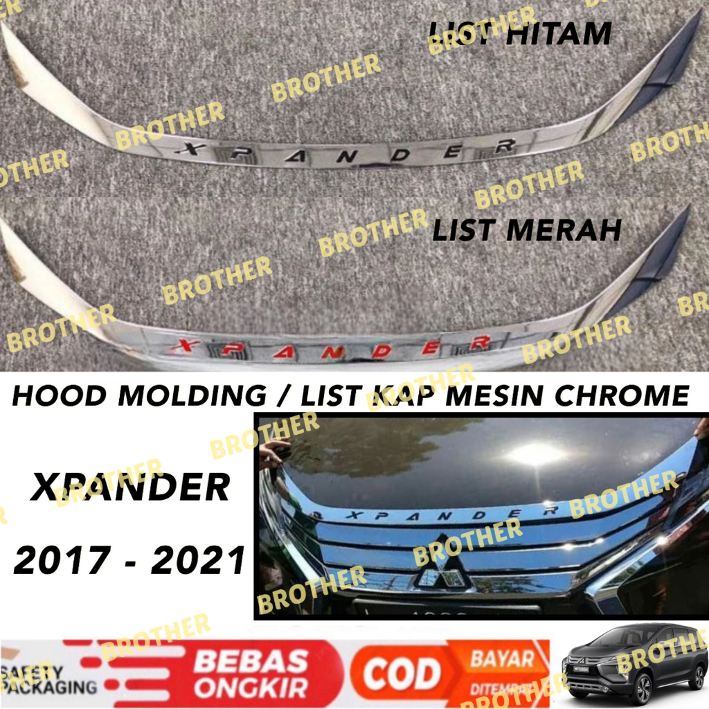 Merah MESIN HITAM Xpander Hood List 2017 2020 2022 2024 2025 โครเมี่ยม ...