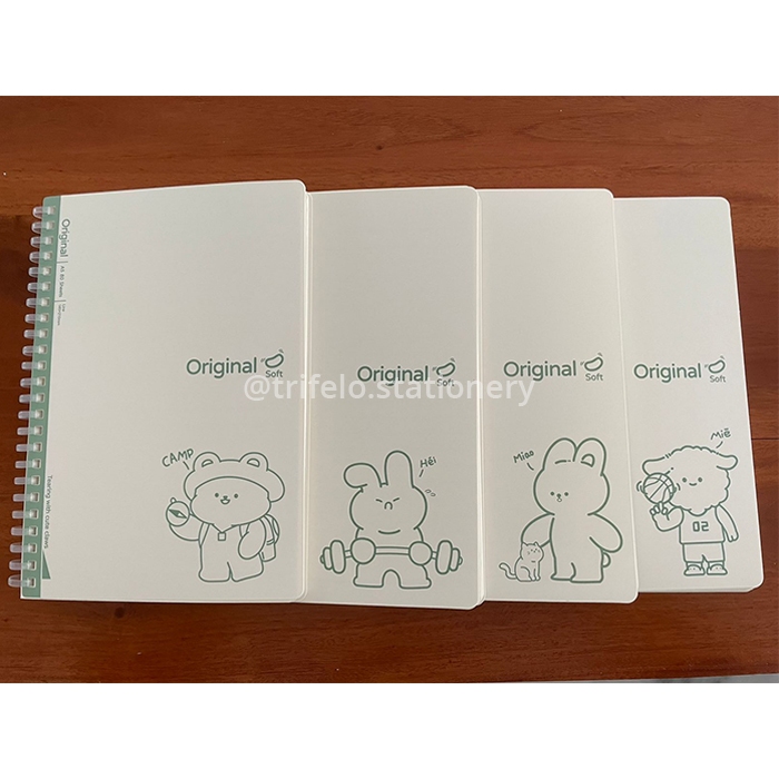 สมุดโน้ตสันเกลียว A5 ลาย Wengu Bunny's Kitten Soft Ring Paper Line (SXQ ...