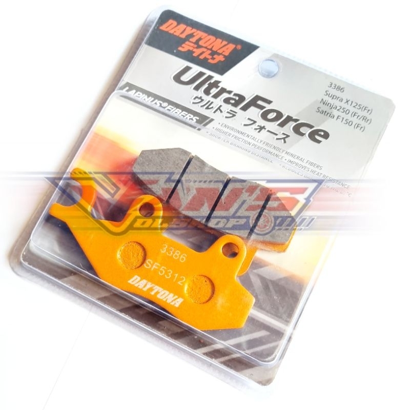Daytona Ultra Force Lapinus Fiber 386 ผ้าเบรคด้านหน้า/หลัง Ninja R/RR/S ...