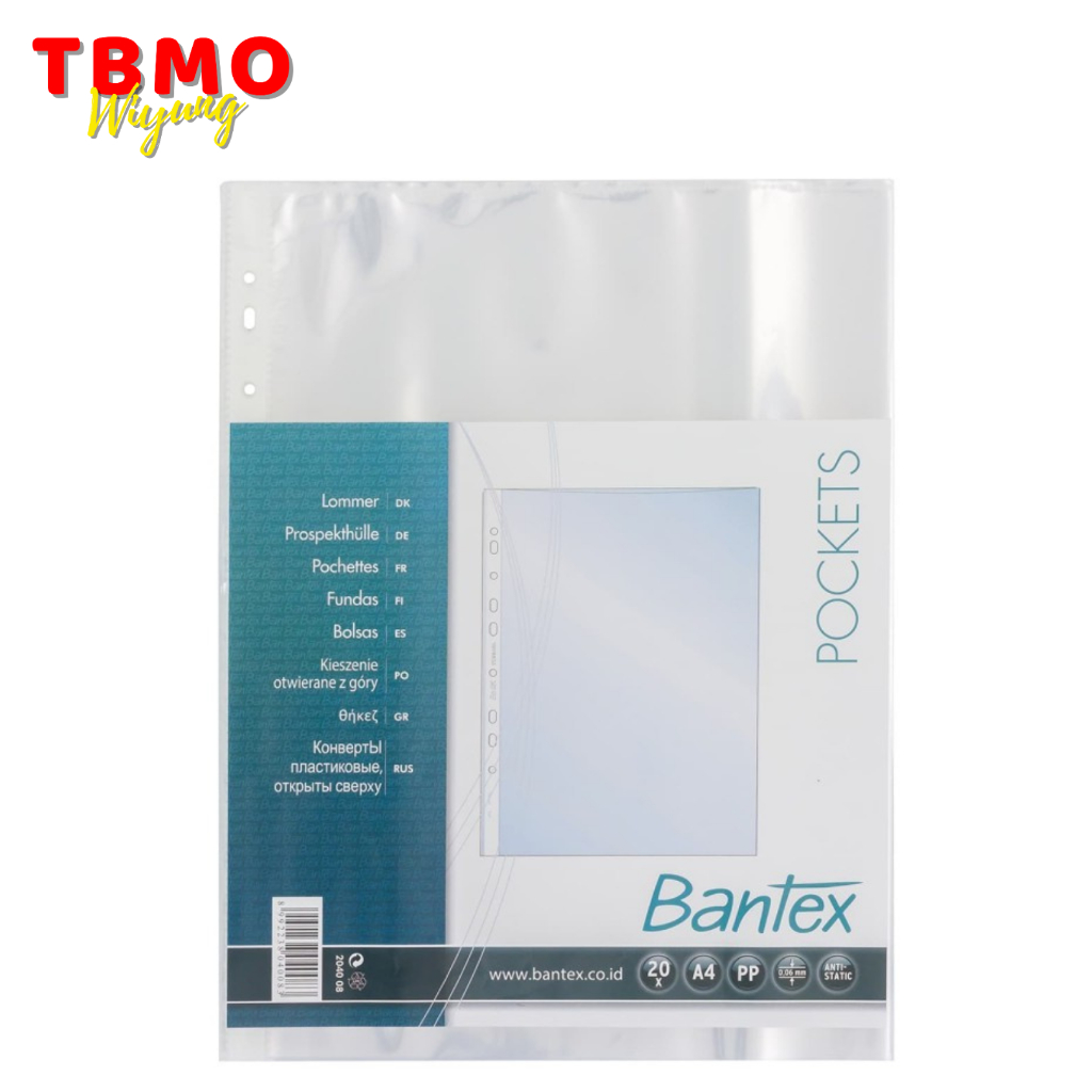 Tbmo Bantex Pocket Clear 20 แผ ่ น ความหนา 0.06 มม . A4 8040 08 ...