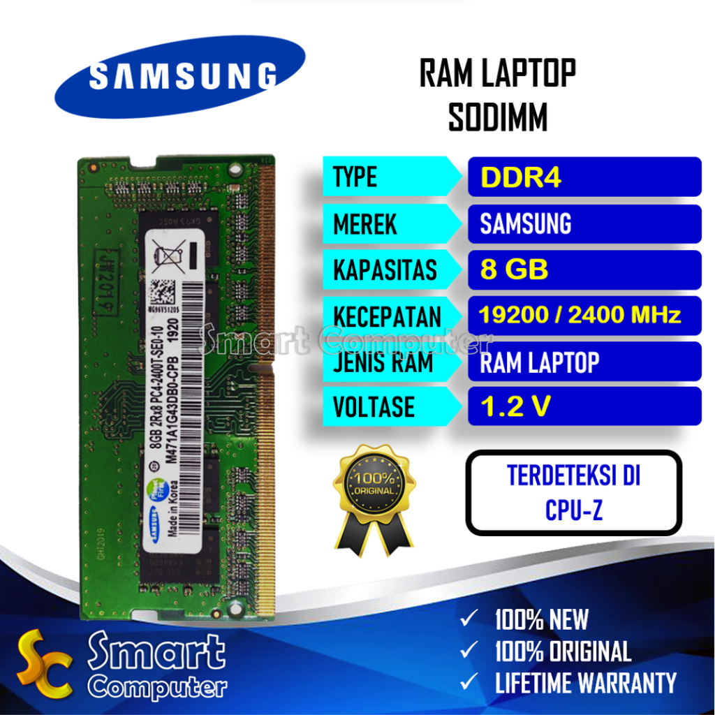 แรม Samsung SODIMM DDR4 8GB PC 19200/2400-21300/2666-25600/3200MHz | Shopee Thailand