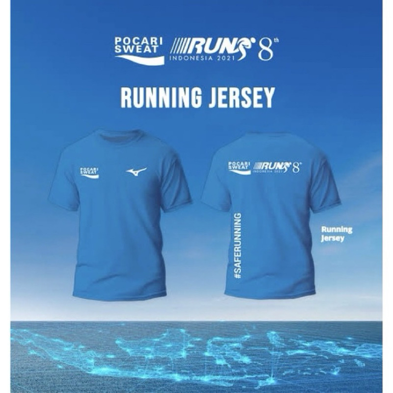 เสื้อกีฬาแขนสั้น ลายทีม Pocari Sweat Run Indonesia 2021-2023 | Shopee ...