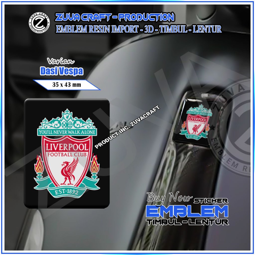 Vespa EMBLEM STICKER LIVERPOOL LOGO นูน EMBLEM Vespa STICKER Vespa TIE ...