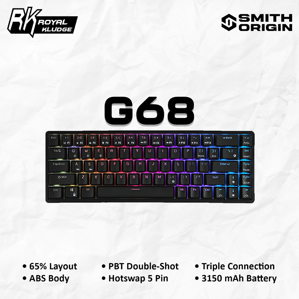 Royal Kludge RK G68 คีย์บอร์ดเมคคานิคอล ไร้สาย | Shopee Thailand