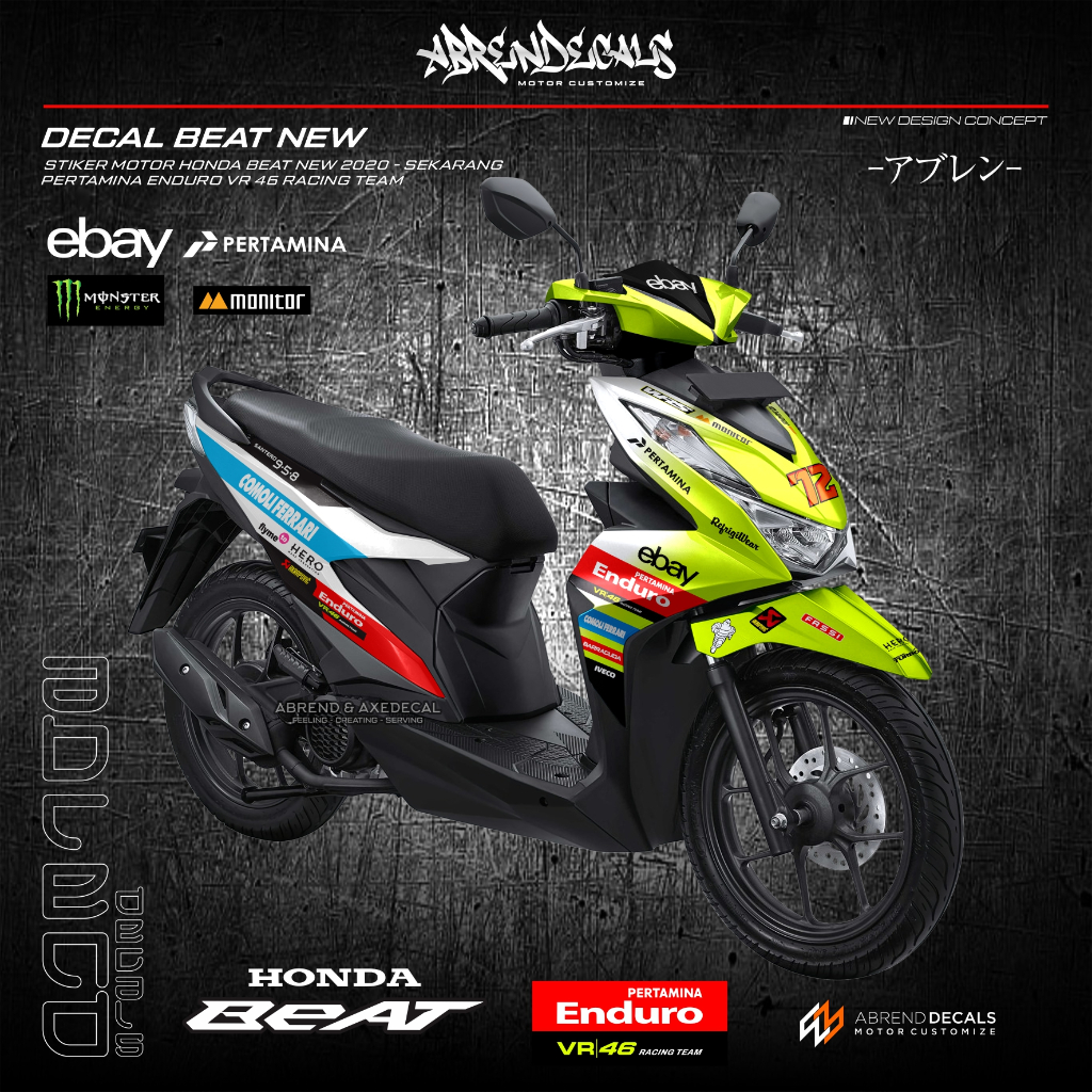 สติกเกอร์ ลาย BEAT NEW 2020 LIVERY PERTAMINA ENDURO VR 46 RACING TEAM ...