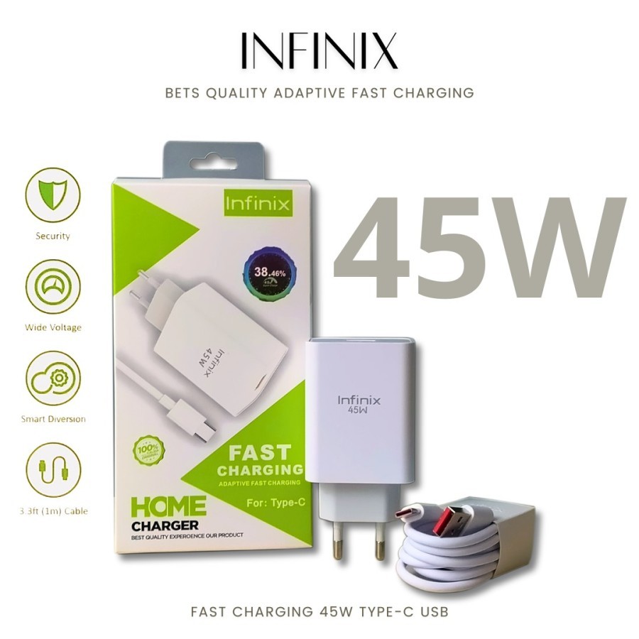 Infinix Charger 45watt type C ของแท้ รองรับ Fast Charger / Casan ...