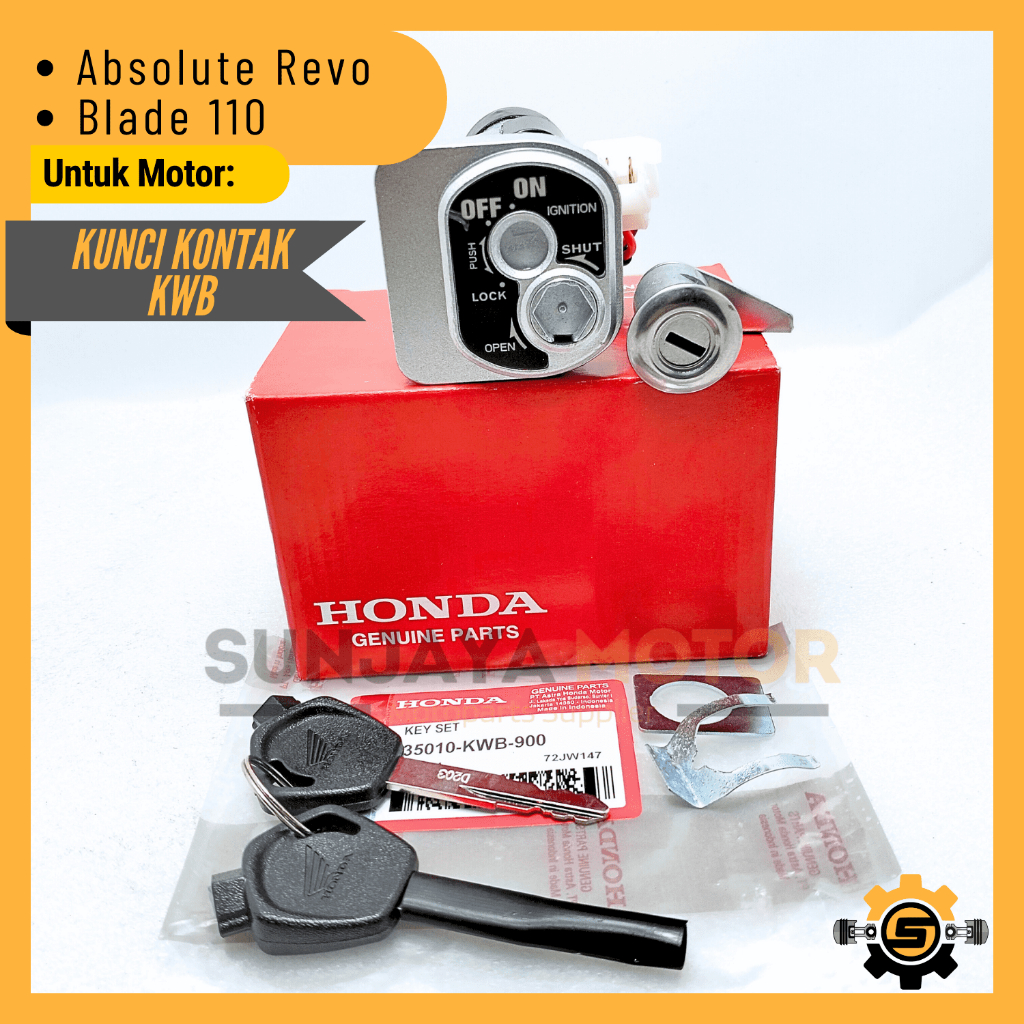 ชุดกุญแจจุดระเบิด KWB Keyset Original Honda Absolute Revo Blade 110 ...