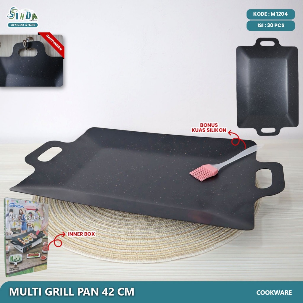จานย ่ างซินดา 42ซม . + แปรง M1024 | Shopee Thailand