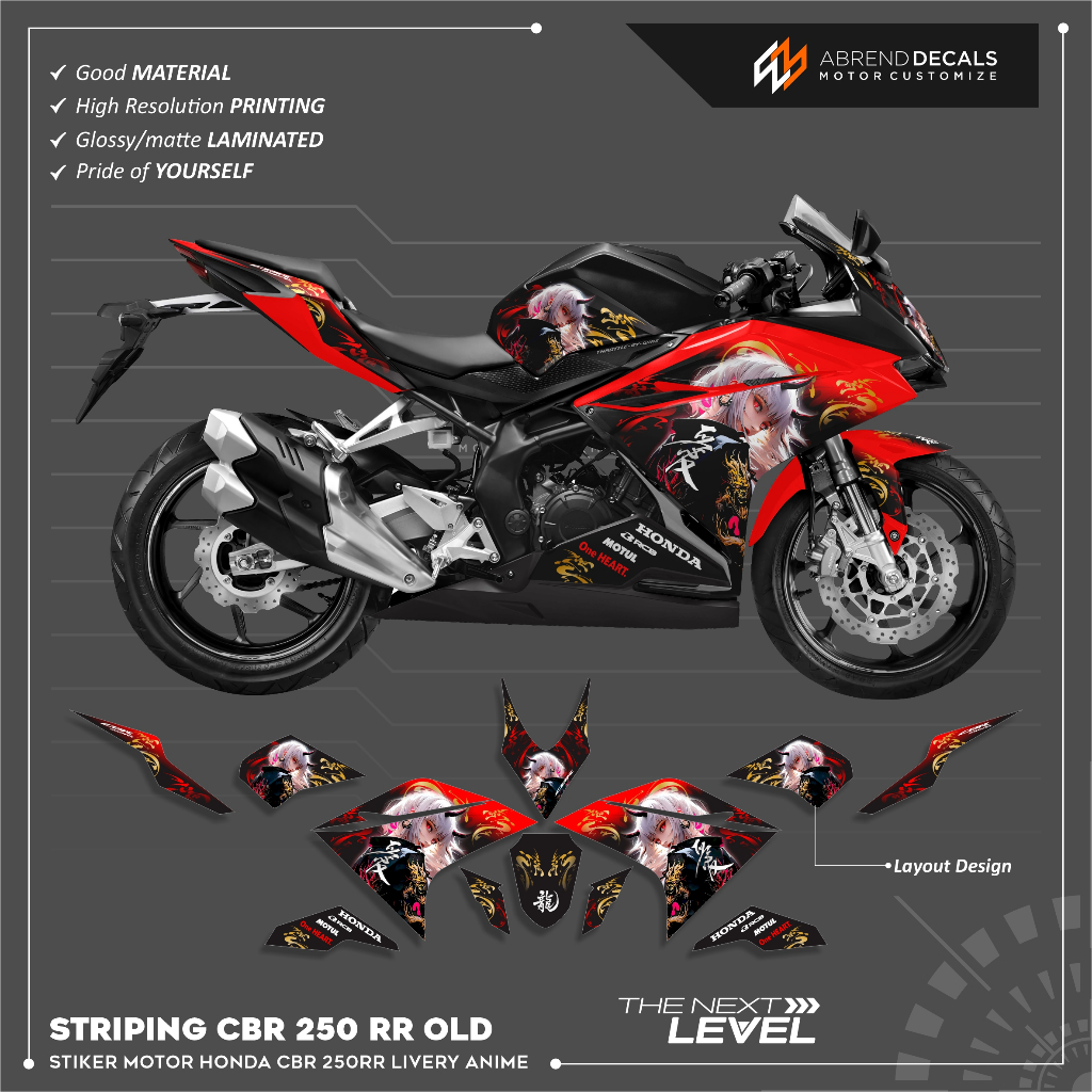 Cbr 250 RR ANIME CUSTOM STRIPING DECAL / HONDA CBR 250RR สติ๊กเกอร์ ...