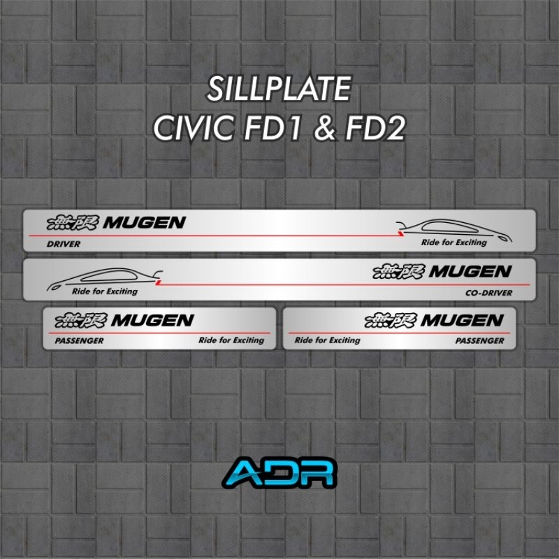 แผ ่ นธรณีประตู Honda Civic FD1 FD2 FD2R Mugen RR Type R | Shopee Thailand