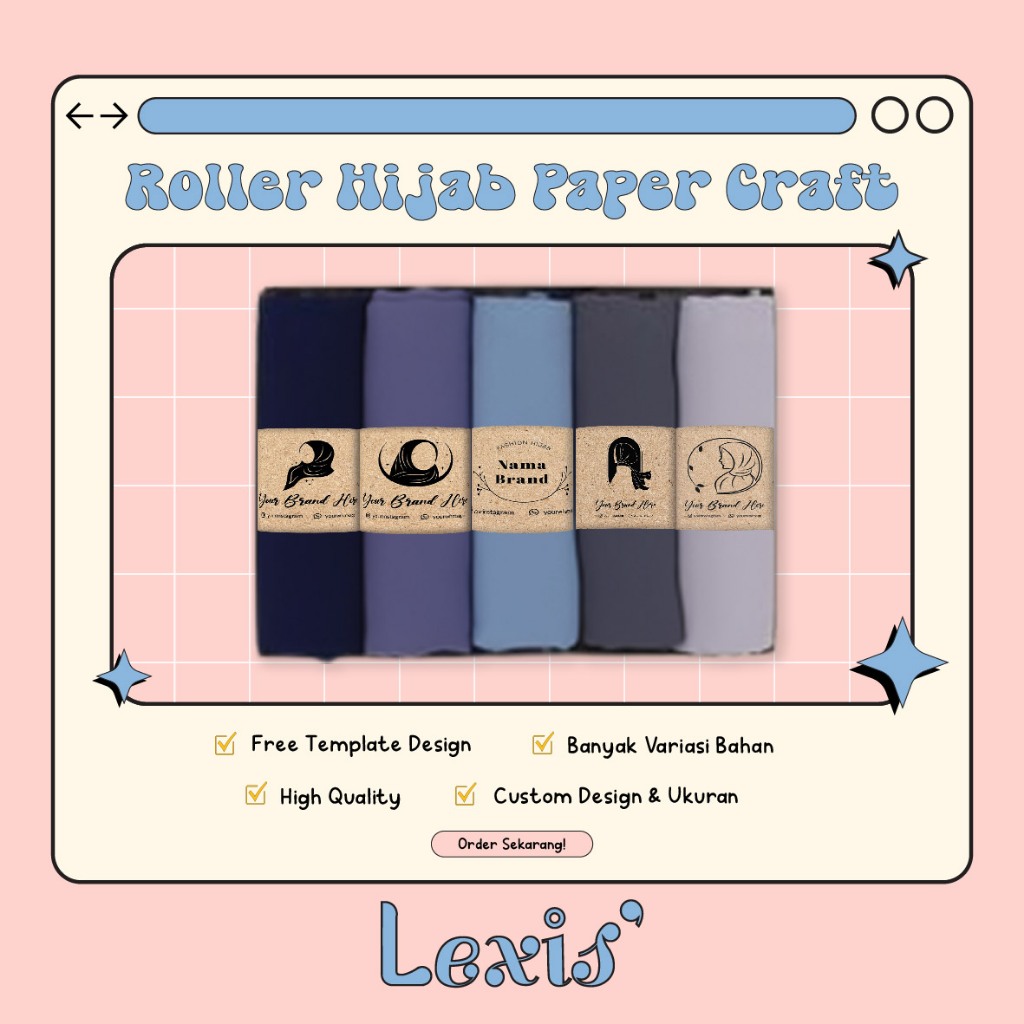 PRINT HIJAB PAPER CRAFT ROLL / HIJAB ROLLER / HIJAB TIE LABEL / ROLL ...