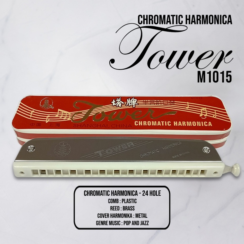 Harmonica Easttop Tower Harmonica M1015 Chromatic 24 หลุมจีน | Shopee ...