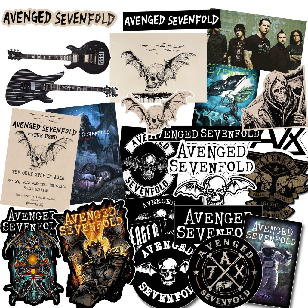 Avenged SEVENFOLD STICKER PACK - สติ๊กเกอร์ไวนิลกันน้ํา หมวกกันน็อค ...
