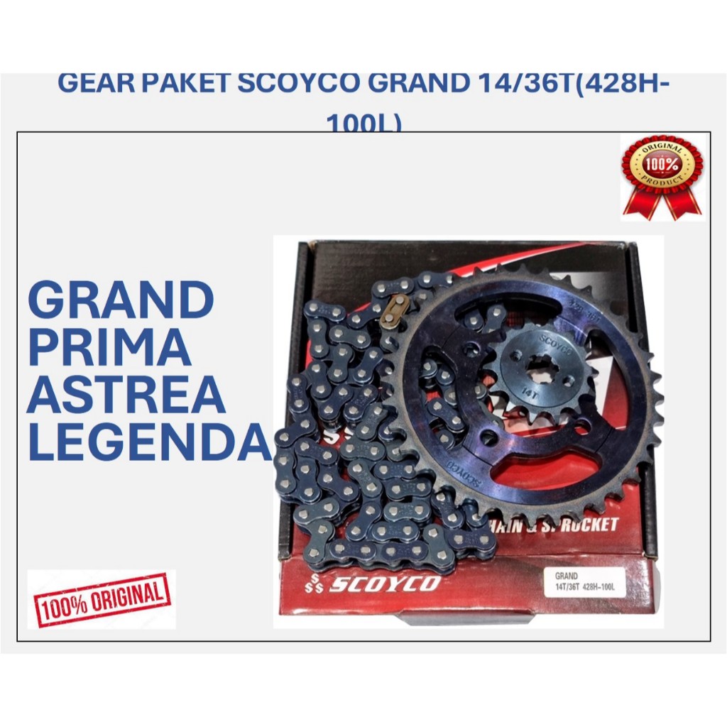 Girset CHAIN KIT GEAR SCOYCO GRAND Package 14/36T(428H-100L) ชุดเกียร์ ...