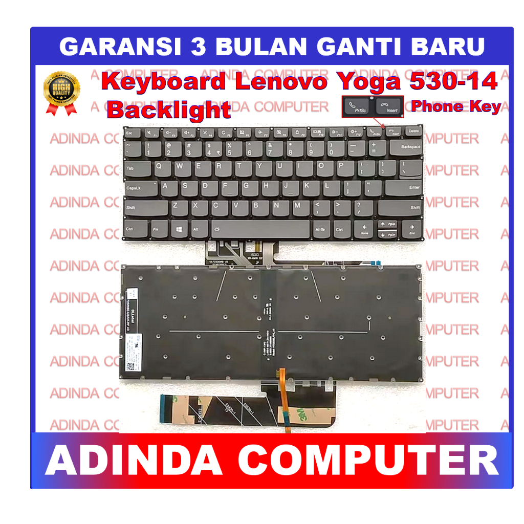 คีย์บอร์ด Lenovo Yoga 530-14 Flex 6-14IKB C340-4IWL Phone Key 2021 ...
