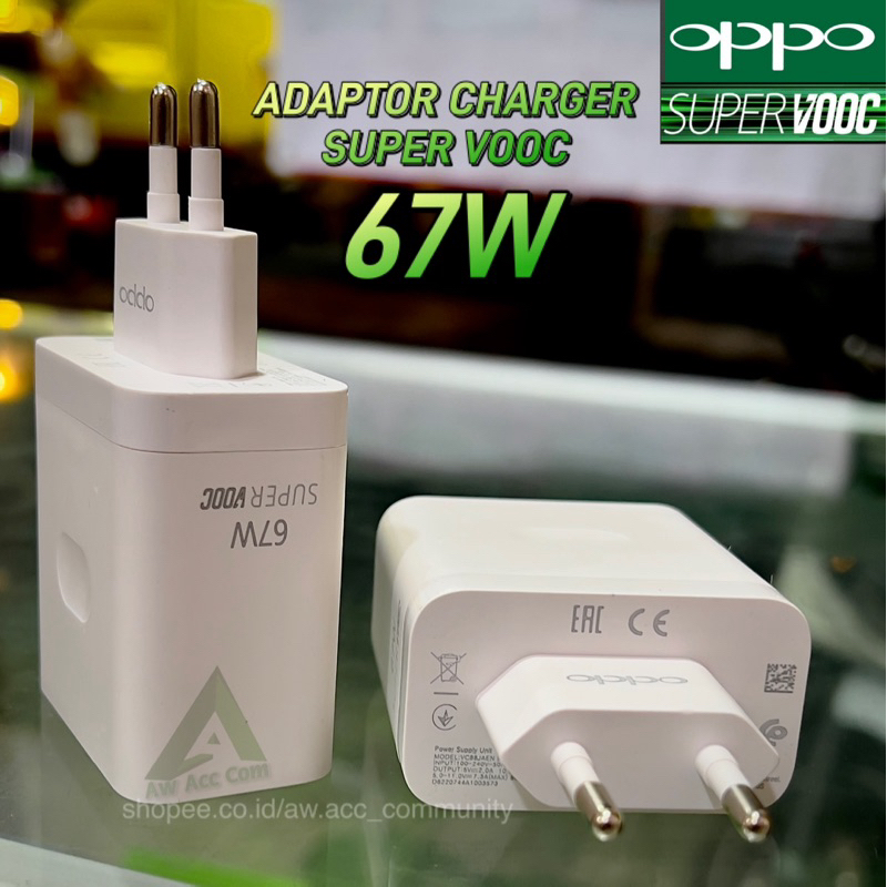 Power Adapter Charger 67W OPPO Super VOOC เหมาะสําหรับ Reno 4 5 6 7 7Z ...