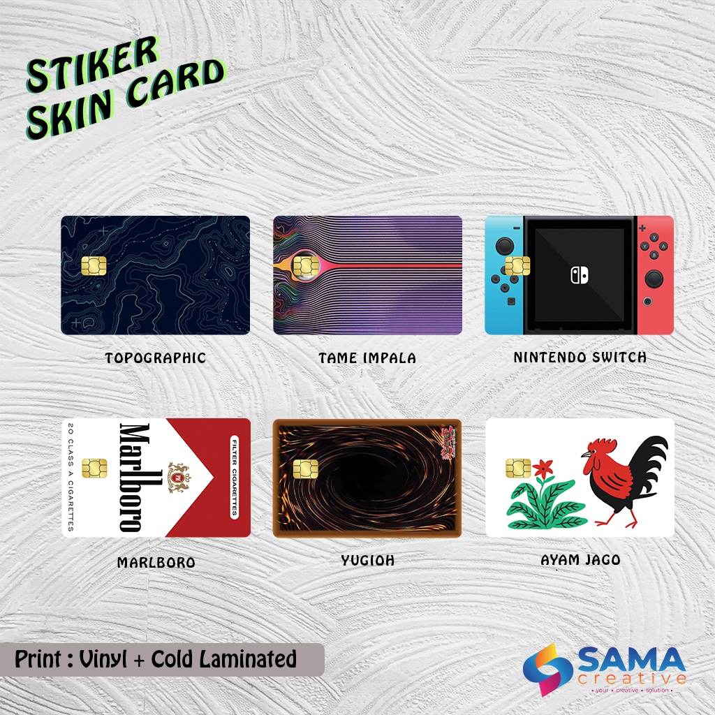 Skin Card Series Sticker - Vinyl ATM Debit, บัตรเครดิต, Emoney, Flazz ...