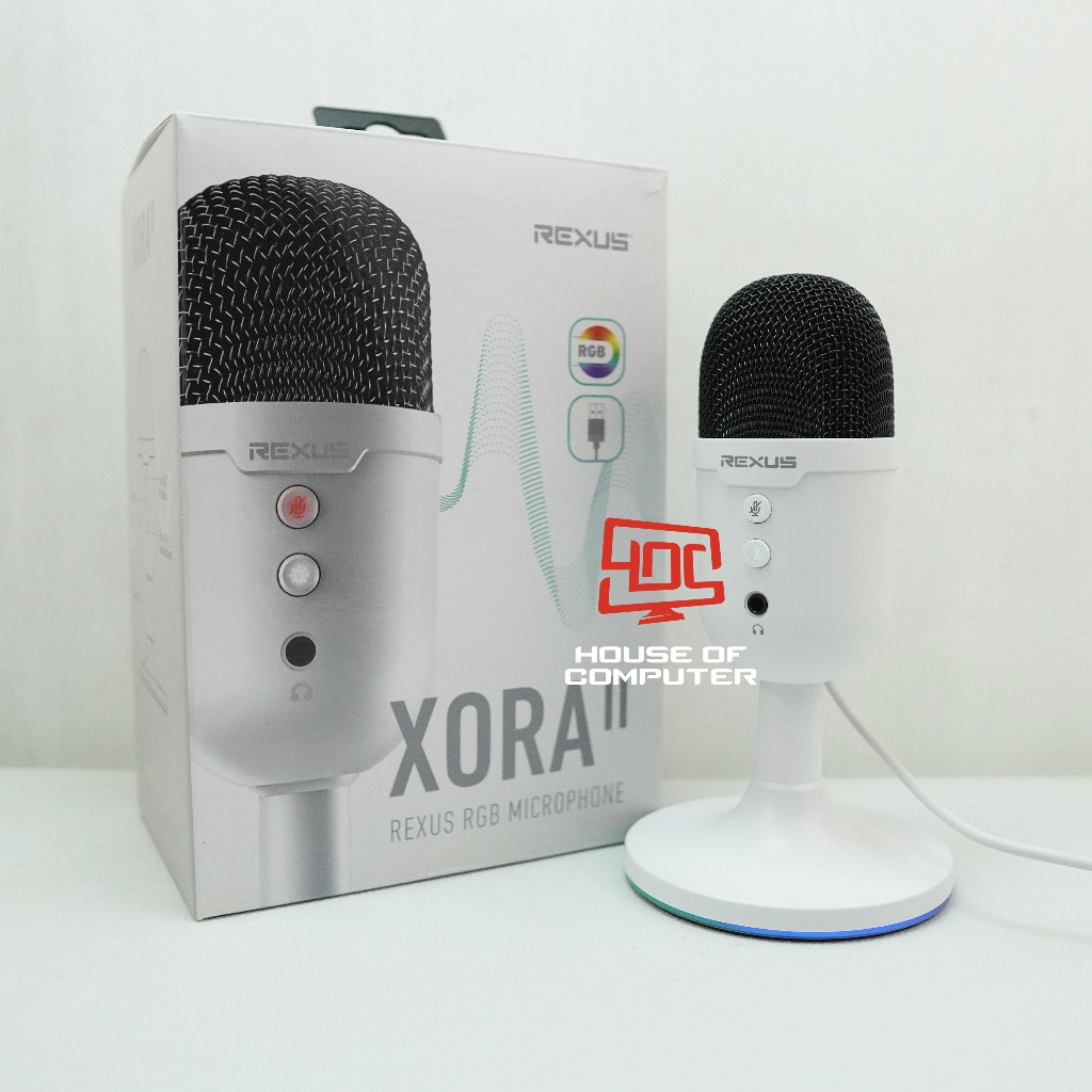 Putih Rexus XORA II DM2 ไมโครโฟน 16KHz RGB USB CARDIOID MIC - สีขาว ...