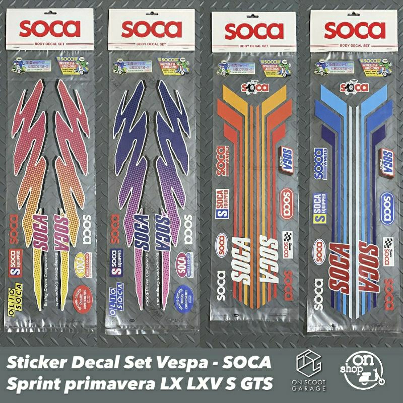 สติ๊กเกอร์ SOCA ชุดรูปลอก Vespa Sprint/Primavera/LX/S/GTS | Shopee Thailand