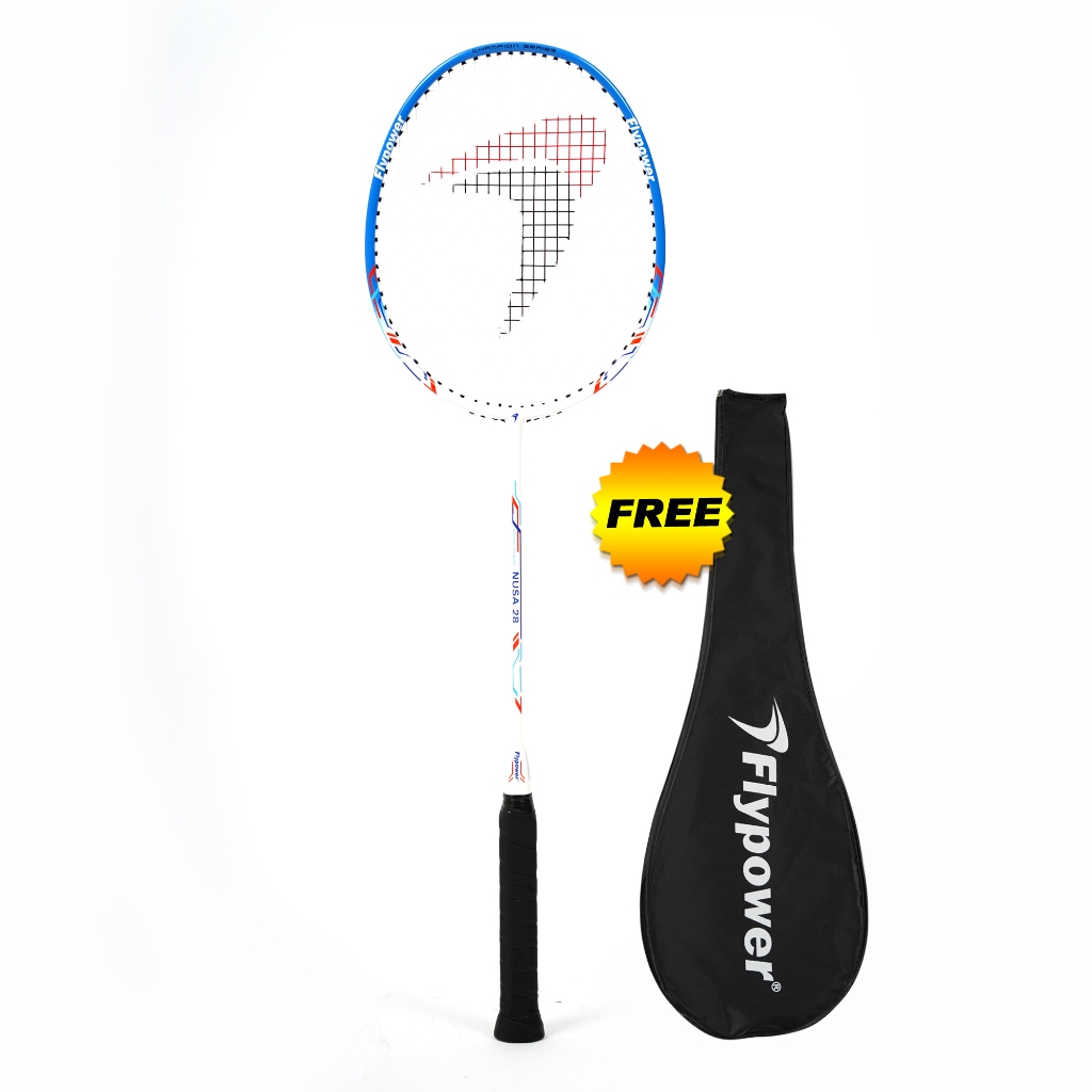 ไม้แบดมินตัน Flypower Nusa 28 สีขาวรวม Strings Plus Cover | ไม้แร็กเกต ...