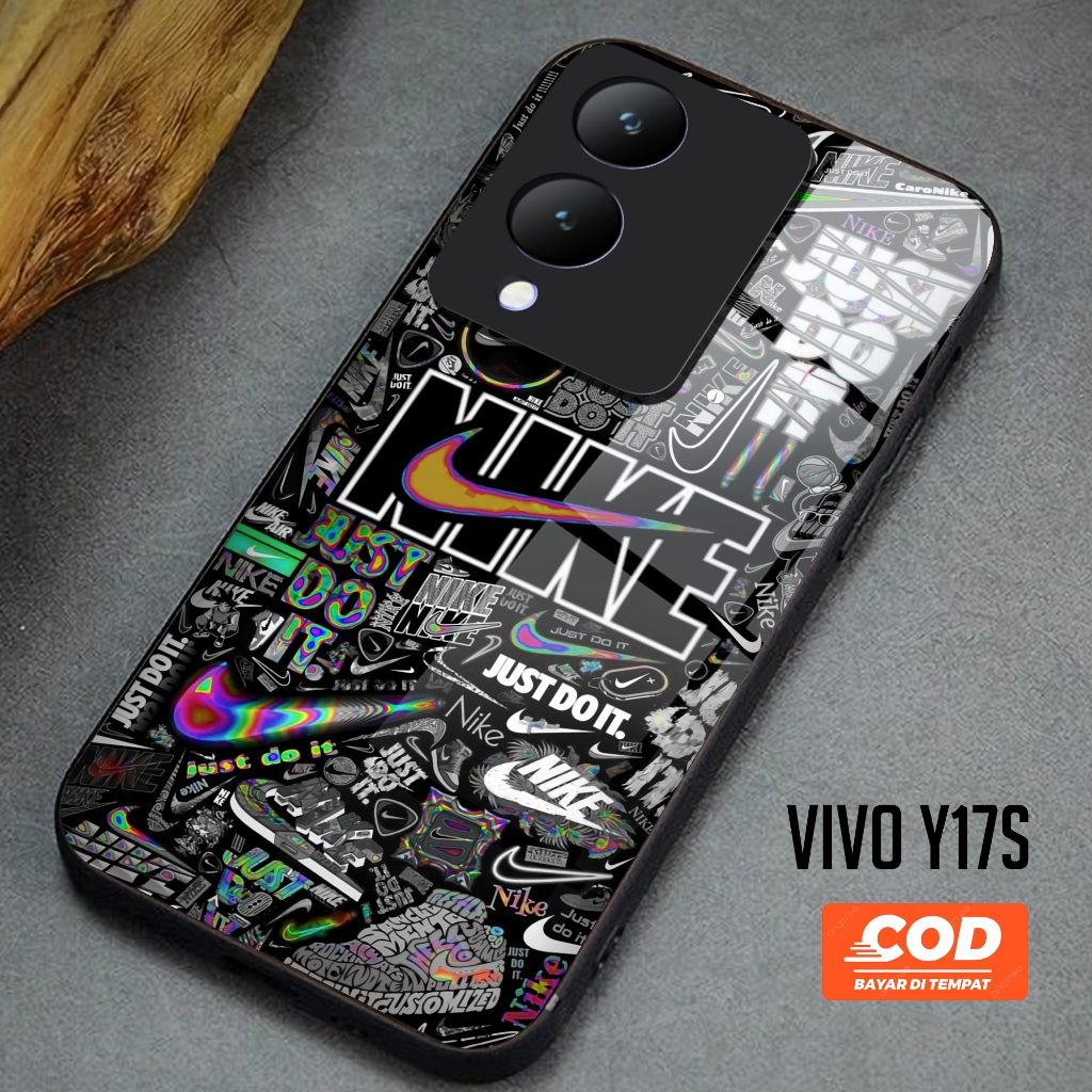 Softcase Vivo Y17s (G486) เคสกระจก กลิตเตอร์ Nike | Shopee Thailand