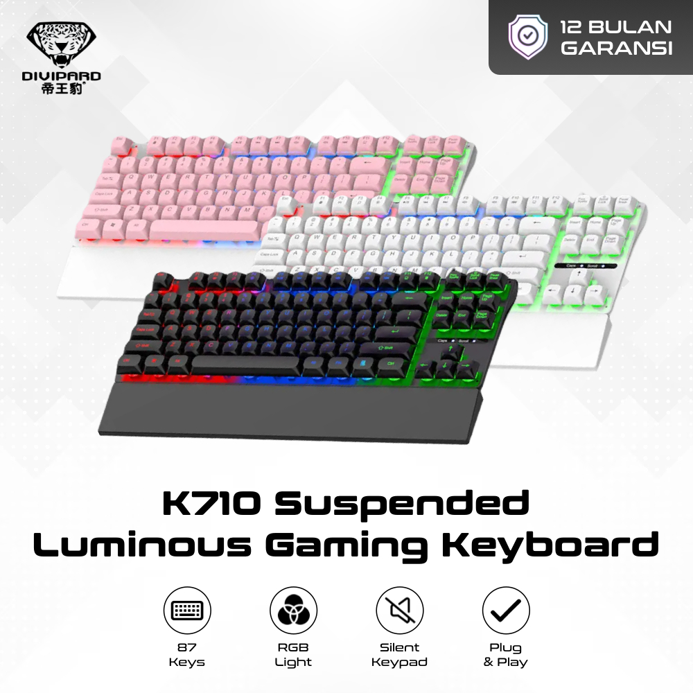 Divipard K710 คีย์บอร์ดเกมมิ่ง มีสาย และเมมเบรนแบ็คไลท์ RGB | Shopee Thailand