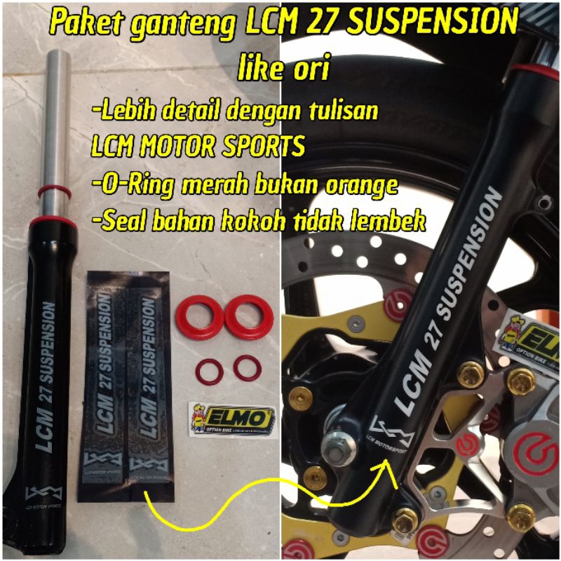 Merah สติกเกอร์ LCM 27 SUSPENSION V2 ซีล ORING สีแดง LCM รถจักรยานยนต์กีฬา AS 26 มม. VARIO BEAT ...