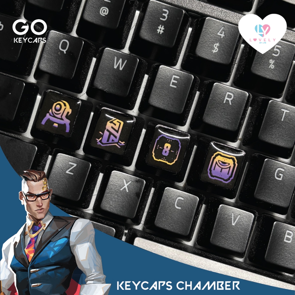 ปุ่มกดคีย์บอร์ด PBT Valorant Chamber Ability | ไปคีย์แคป | Shopee Thailand