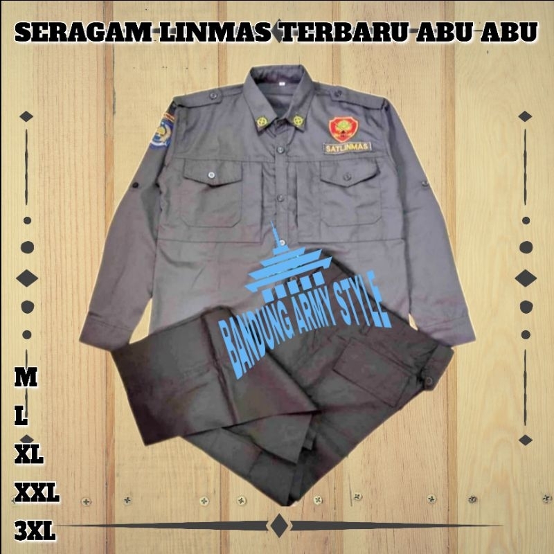Hijau สีเทา LINMAS UNIFORM / GREY LINMAS PDL / KEMENDRAGI LINMAS ...