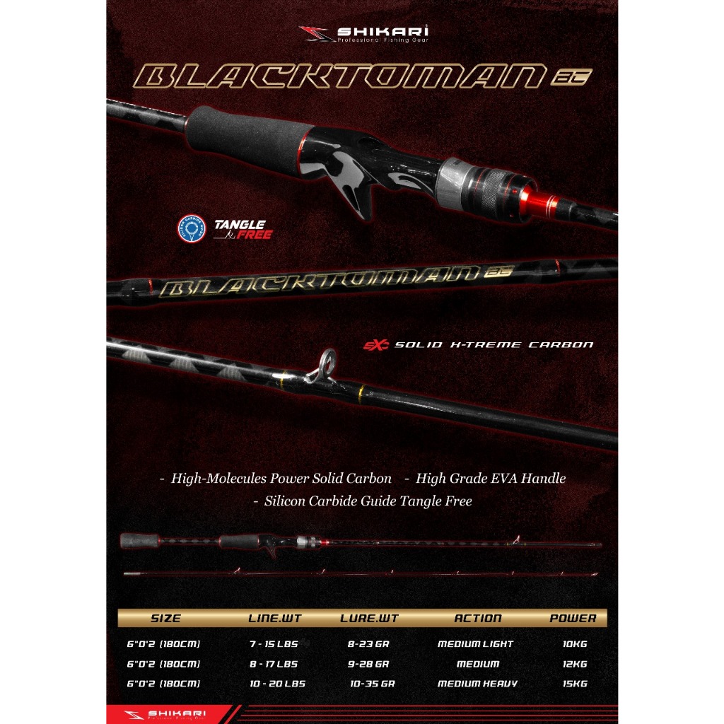 ใหม่ Joran Shikari Blacktoman Black Toman BC Baitcasting | คุณภาพสูง ...