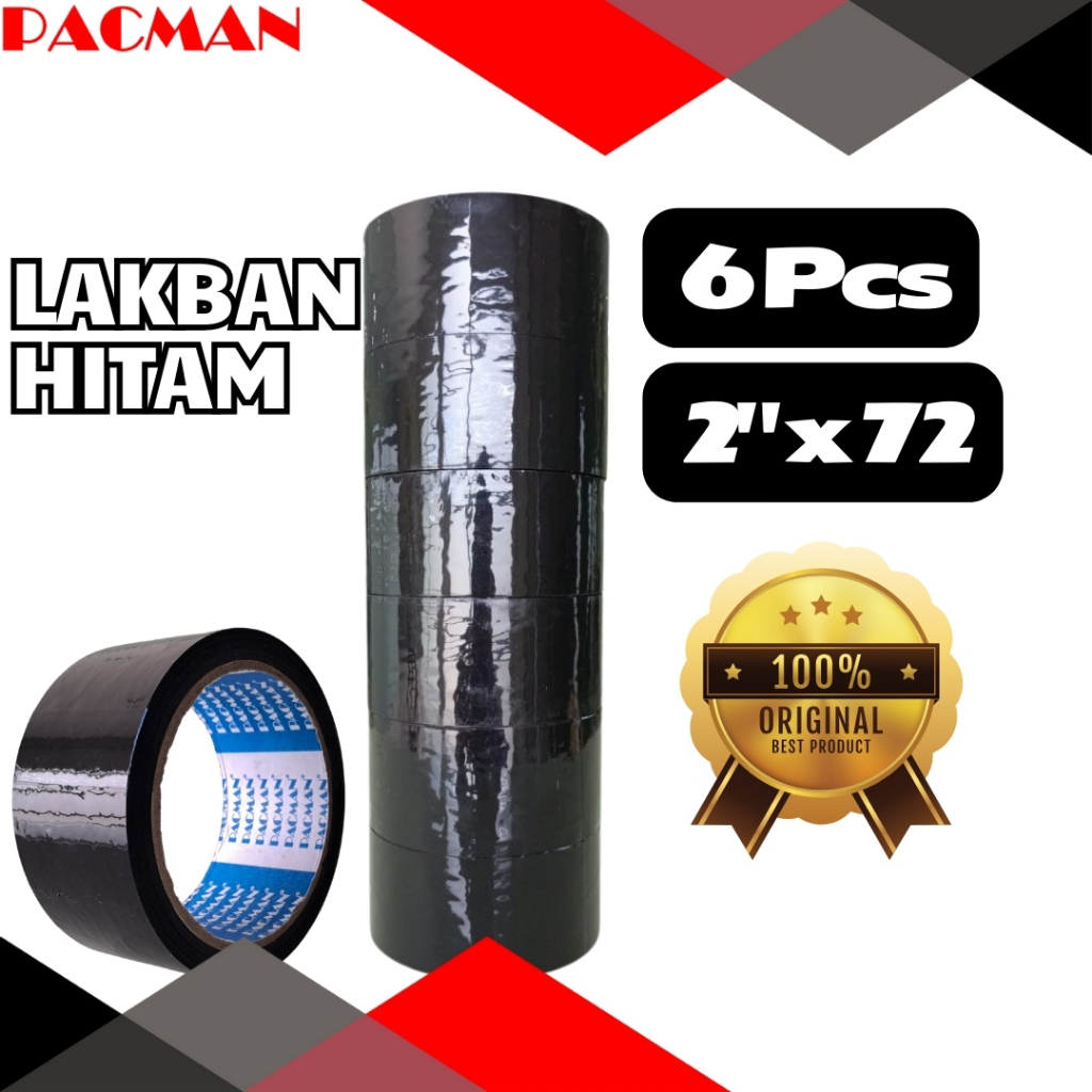Hitam เทปพันท่อสีดํายี่ห้อ Pacman ของแท้ 100% 1 slipper (6 ชิ้น ...