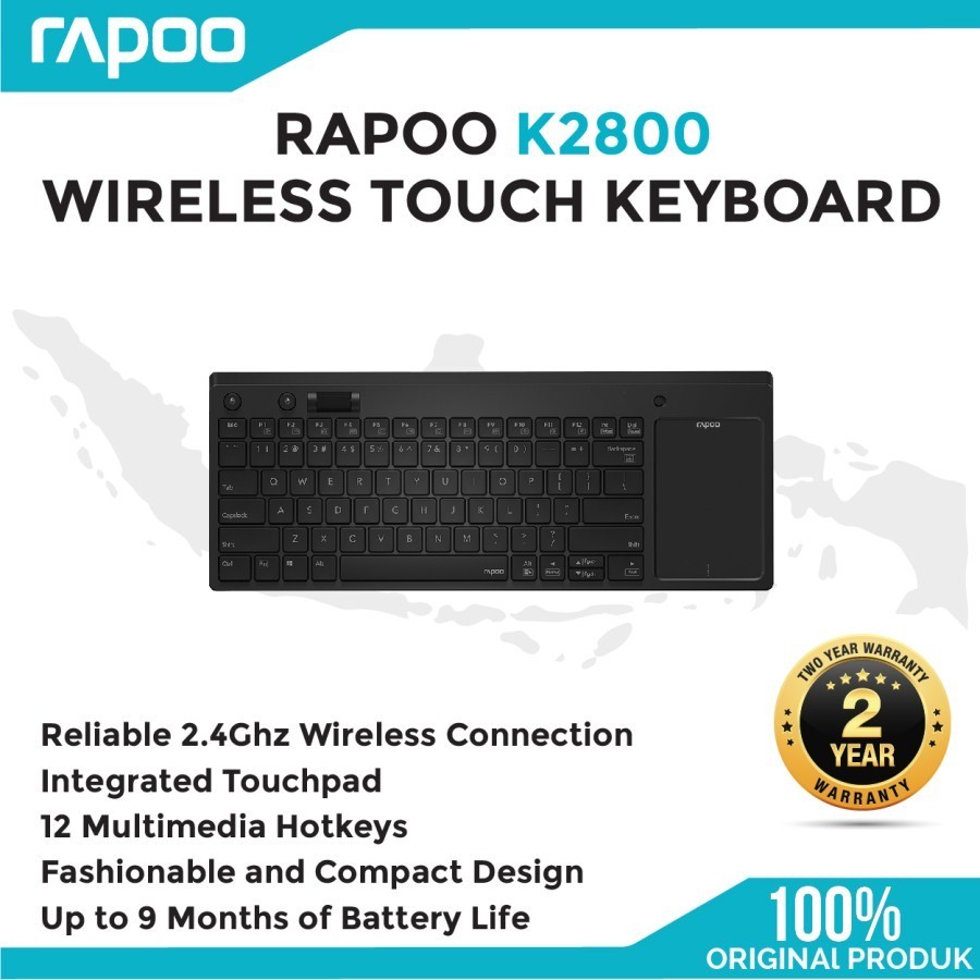 Rapoo คีย์บอร์ดไร้สาย สีดํา K2800 | Shopee Thailand