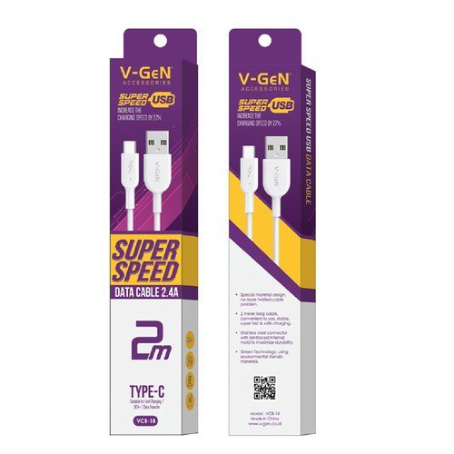 Putih V-gen VCB-18 2M TYPE C DATA CABLE สีขาว | ต้นฉบับต้นฉบับต้นฉบับ ...