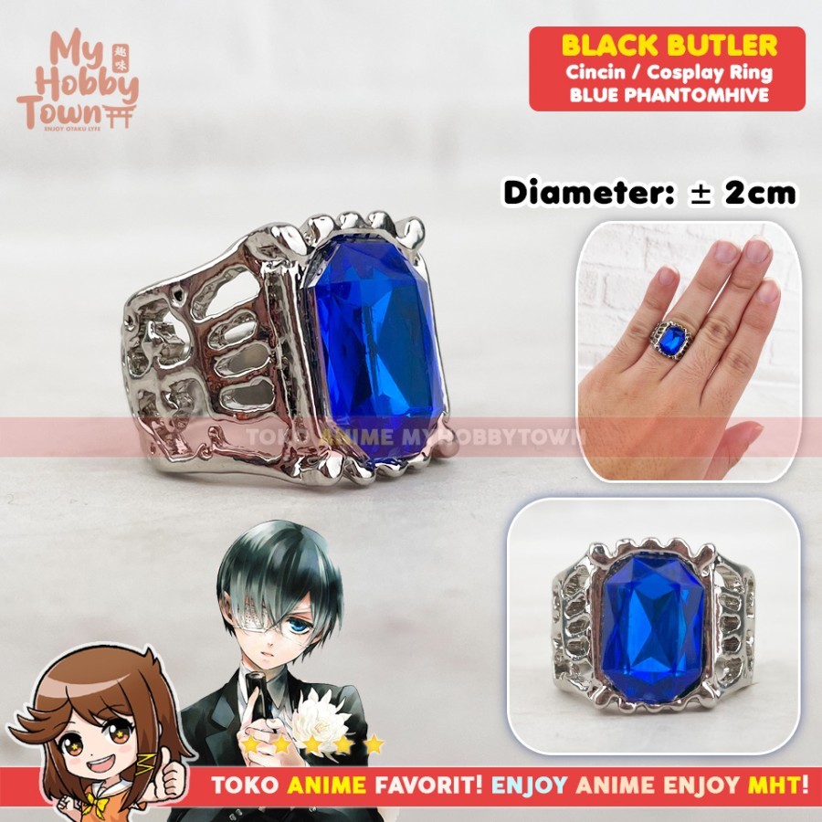 Kuroshitsuji Black Butler Ciel Phantomhive Heritage Blue Ring | Shopee ...