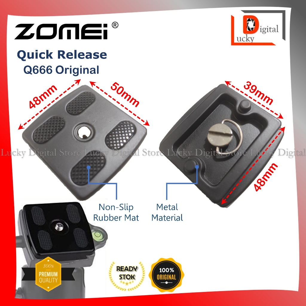 Quick Release ZOMEi Q666 / Q310 / Q111 ORIGINAL แผ่นยึดขาตั้งกล้อง ZOMEi M5 / Q188 / Q222 / Q100 ...