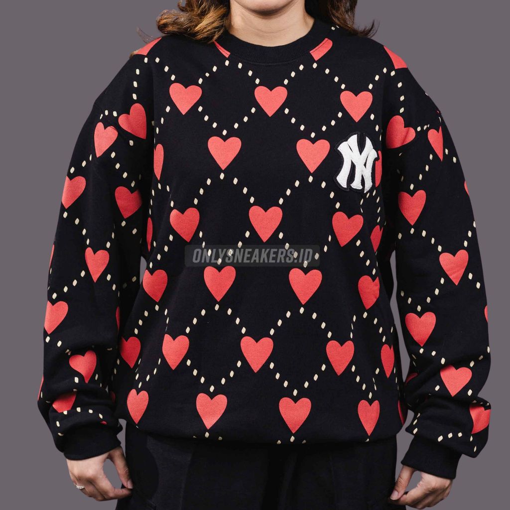 Mlb HEART ALL OVER NEW YORK YANKEES เสื้อกันหนาว สีดํา (ของแท้ 100% ...