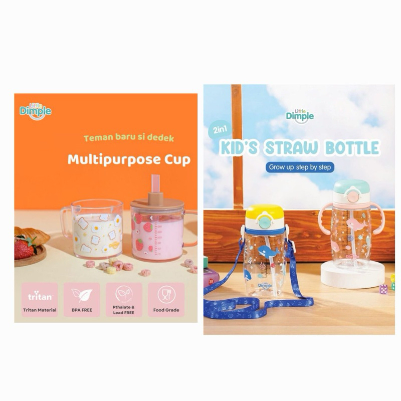 Little Dimple ถ้วยอเนกประสงค์ถ้วยนม Tritan CUP การฝึกดื่มสําหรับเด็ก ...