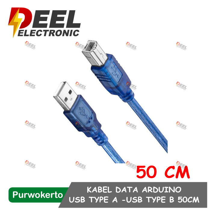 Blue PRINTER Cable สาย USB DATA TYPE A TO TYPE B 50CM ARDUINO UNO MEGA ...