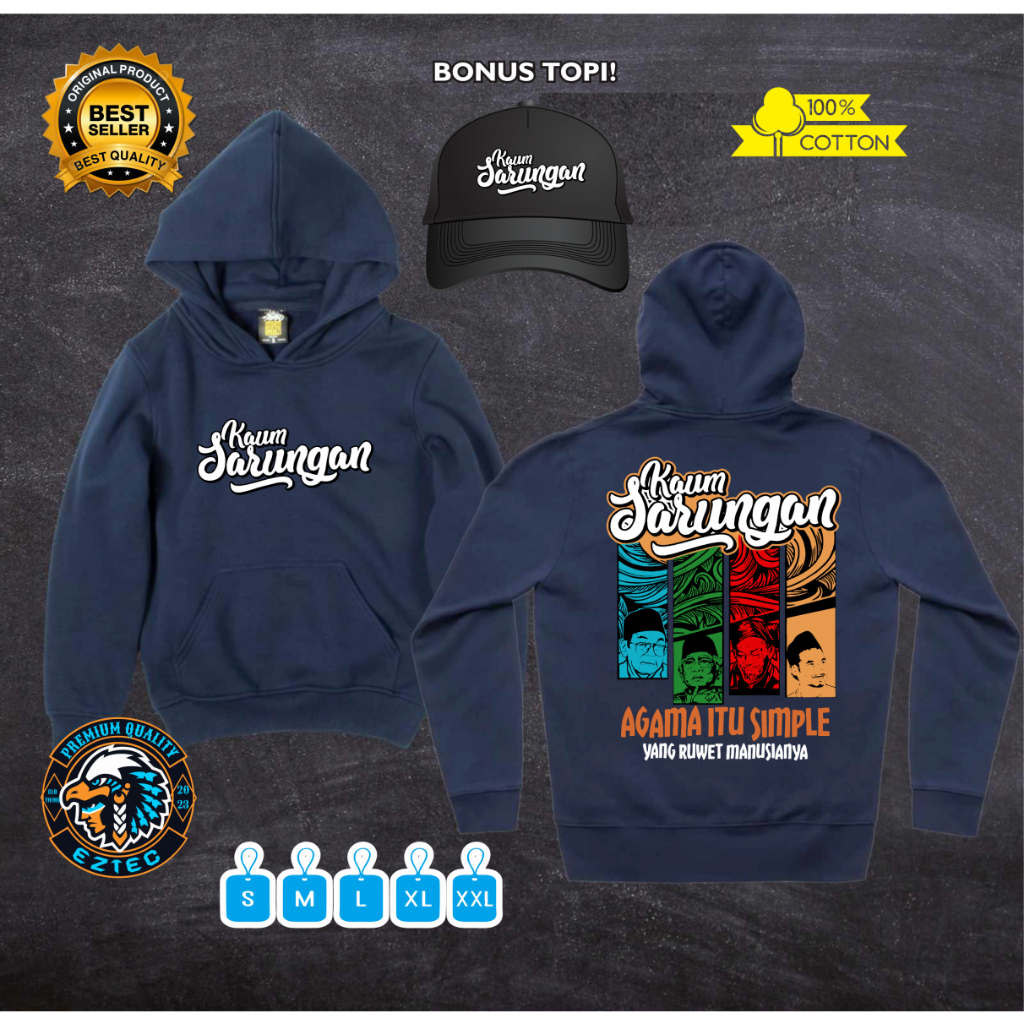 Hitam เสื้อฮู้ด JUMPER WORDS OF RELIGEION IS SIMPLE THATS PEOPLE ARE A ...