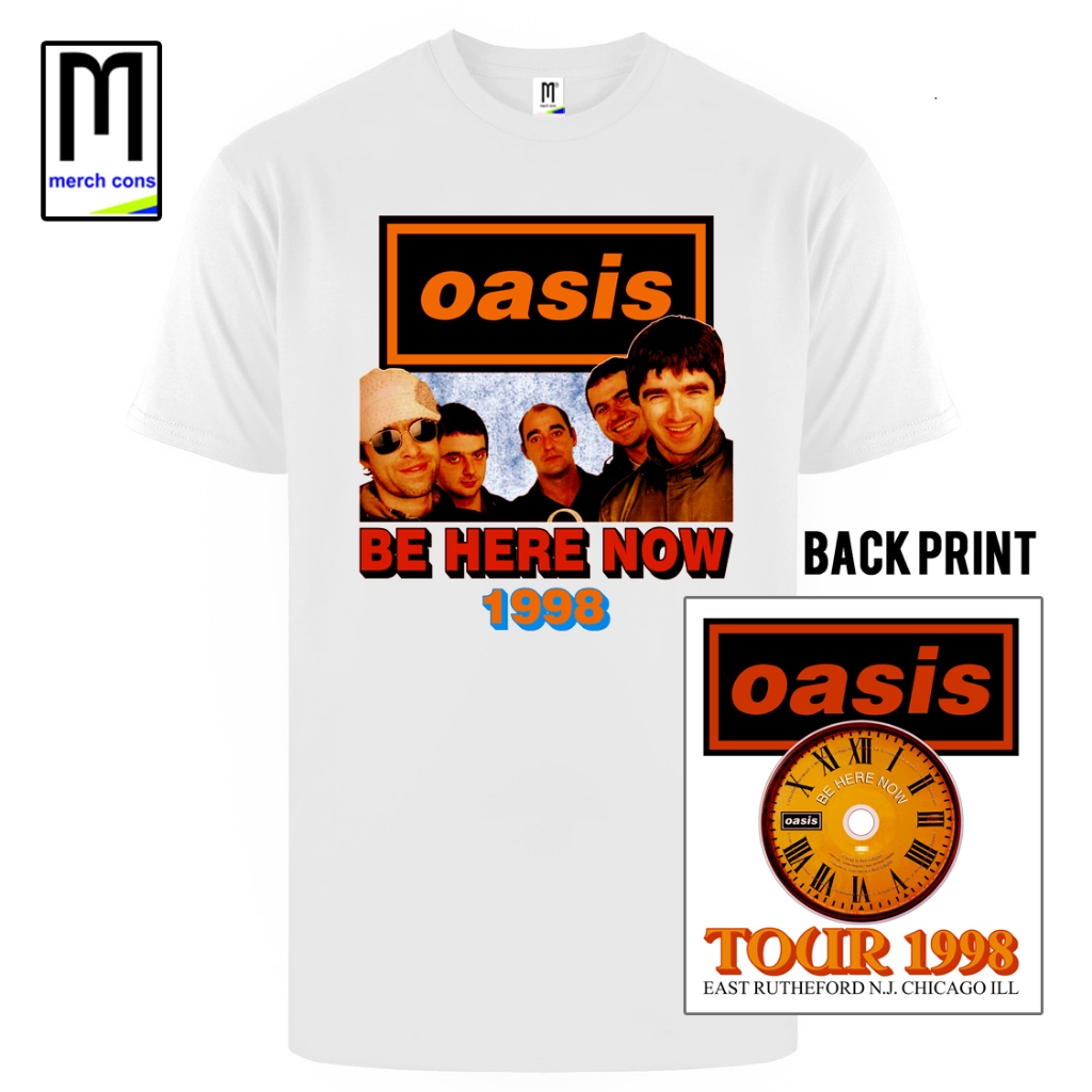 Putih Oasis Be Here Now 1998 Tour White Music Band เสื ้ อยืด | Shopee ...