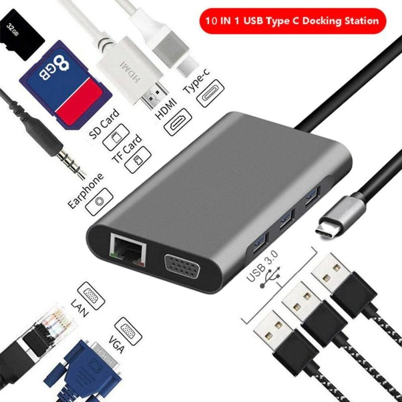 Easyidea USB Type C Hub 10 in 1 HDMI VGA USB 3.0 LAN RJ45 เครื่องอ่าน ... Easyidea USB Type C Hub 10 in 1 HDMI VGA USB 3.0 LAN RJ45 เครื่องอ่าน ...
